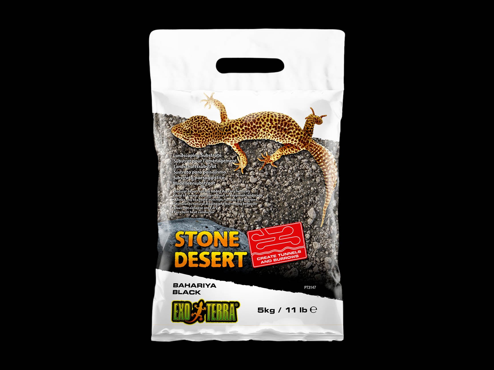 Exo Terra Stone Desert Substrate - Bahariya Black - 5 kg (11 lbs ...